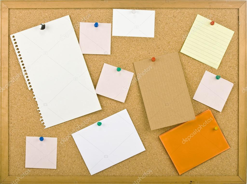 Cork bulletin board with notes Stock Photo by ©Funniefarm5 14928145