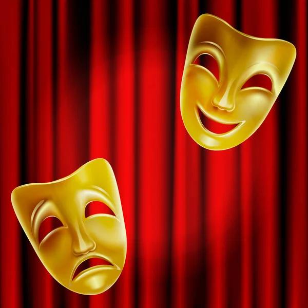 Theater Masks Blue Background Theater Scene Mesh Clipping Mask Stock ...
