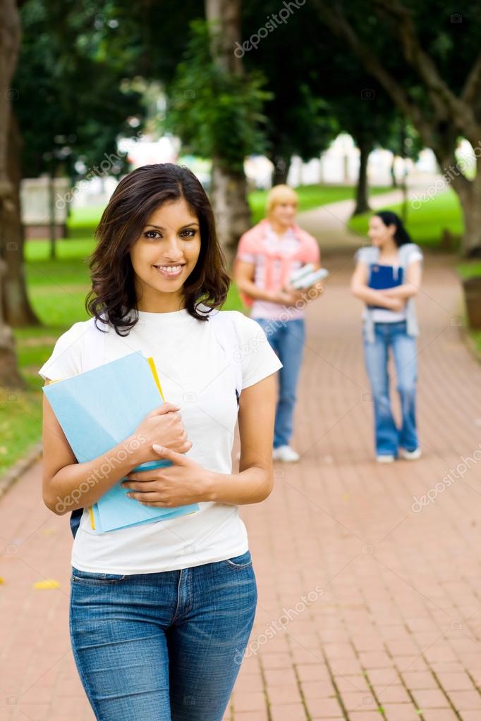 Beautiful young college student on campus — Stock Photo © michaeljung ...