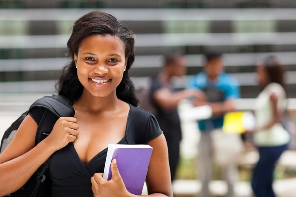 Beautiful young female african college student on campus Stock Photo by ...