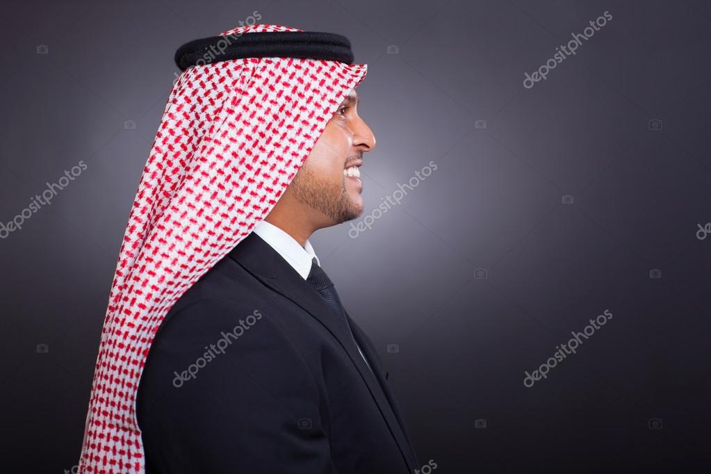 Side view of arabian man in black suit — Stock Photo © michaeljung ...