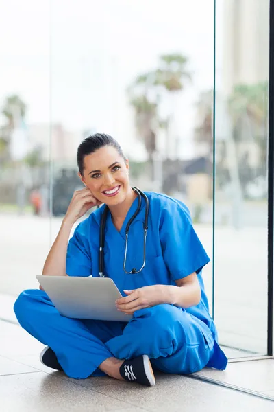 Two nurses using laptop computer — Stock Photo © michaeljung #34177975