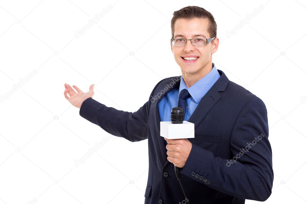 News journalist reporting Stock Photo by ©michaeljung 34905045