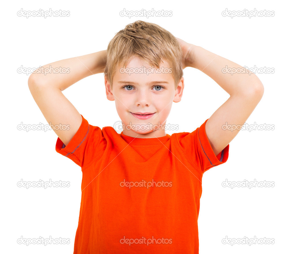 Boy with his hands behind his head Stock Photo by ©michaeljung 45553345