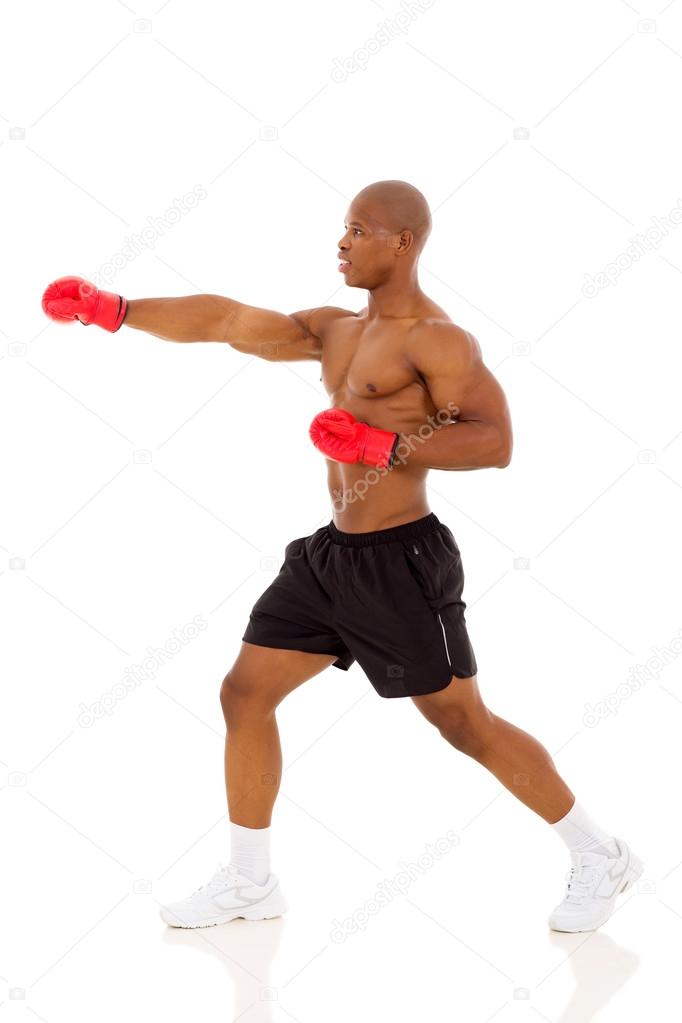 African american man boxing — Stock Photo © michaeljung #46475565