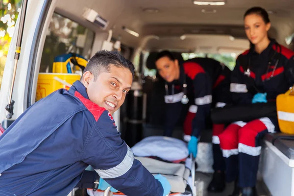 Female paramedic holding portrable devices — Stock Photo © michaeljung ...