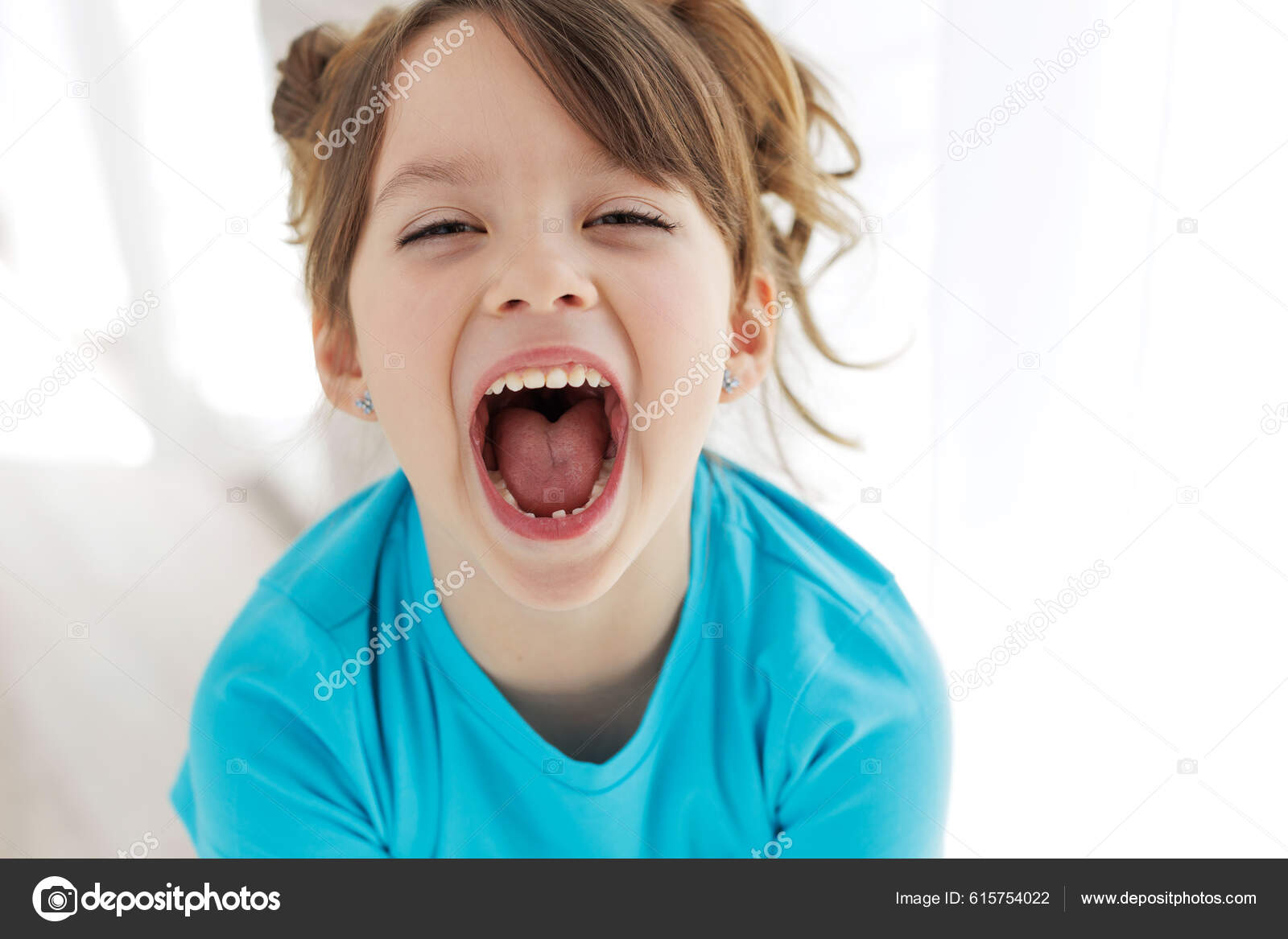 Child Has Lost Tooth Little Girl Tooth First Tooth Fell — Stock Photo ...