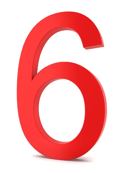 3d render of red number six on white Stock Photo by ©montego 2810760