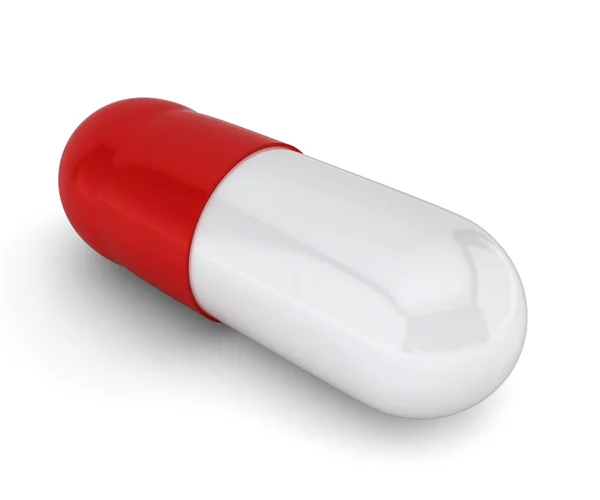 Half red half white pill capsule. 3D Stock Photo by ©newb1 34168225