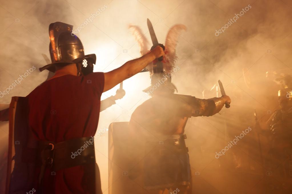 Roman Soldiers Attack — Stock Photo © shopartgallery #48704141