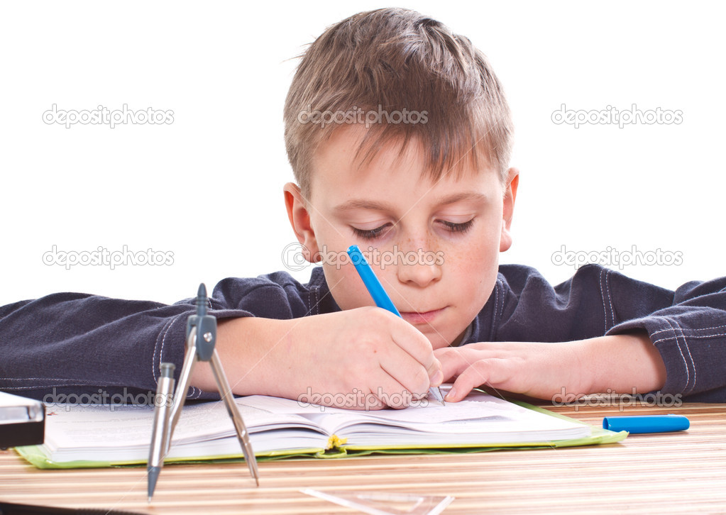 estudiante a hacer tarea — Foto de stock © Rawlik #17048717