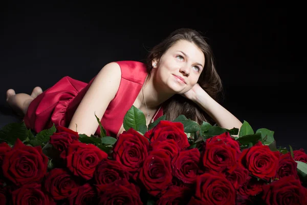 Girl with roses Stock Photos, Royalty Free Girl with roses Images ...