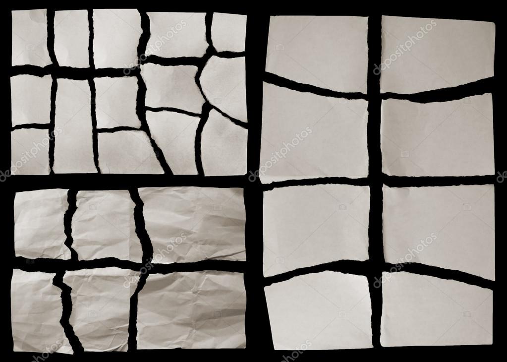 Torn Real Paper Scraps On Black Background Stock Photo by ©denissova ...