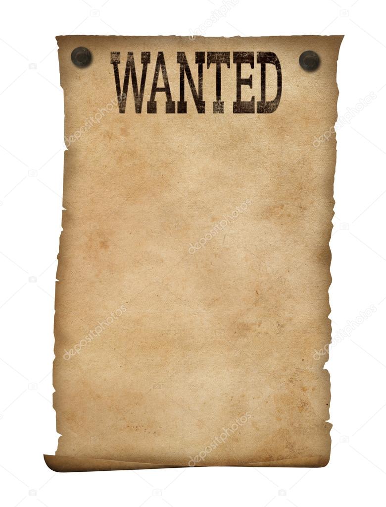 Wanted poster isolated. Wild west background. — Stock Photo © Andrey ...