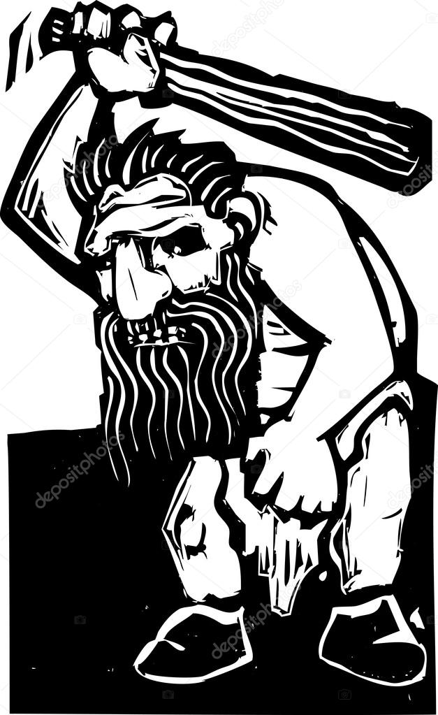 Troll with Club Stock Vector Image by ©xochicalco #15703875