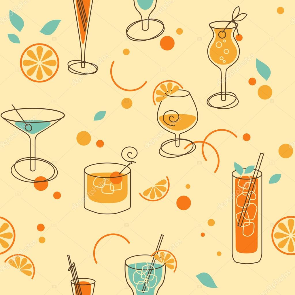 Cocktail Pattern — Stock Vector © evellean #12779936