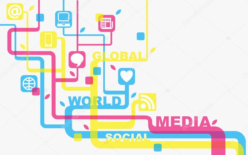 Media and social background Stock Vector Image by ©evellean #22007331