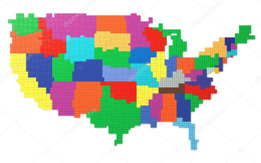 Toy Bricks American Map Stock Photo by ©nmcandre 31726745