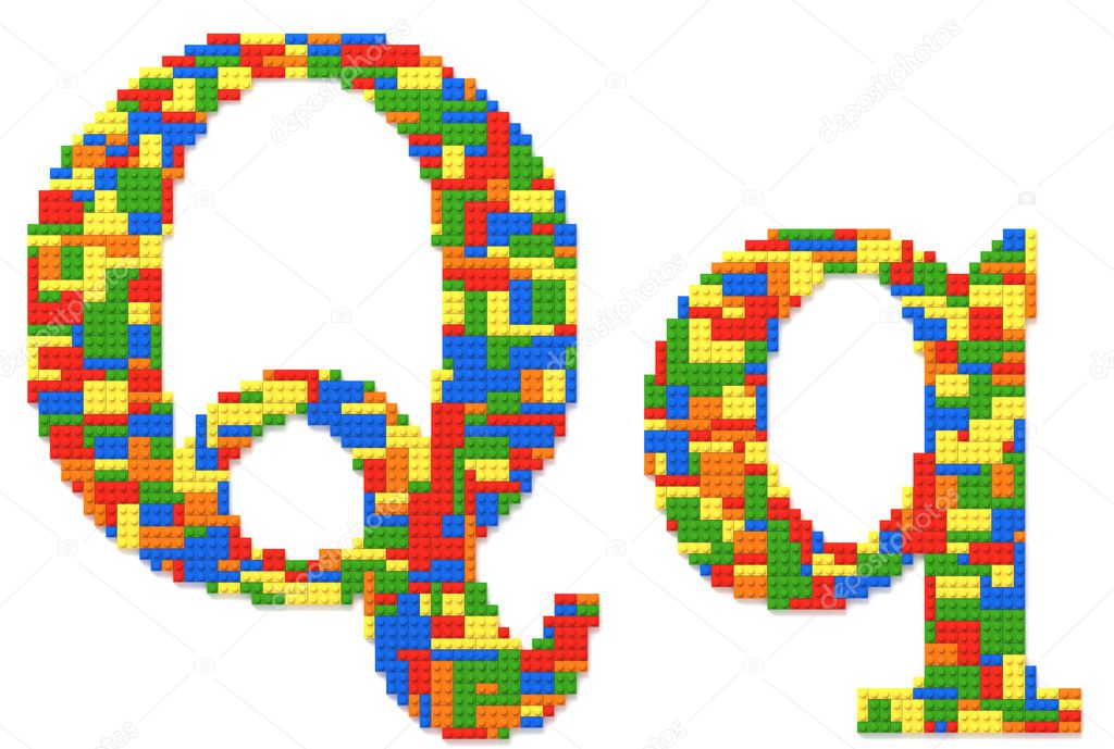 Letter Q built from toy bricks in random colors Stock Illustration by ...