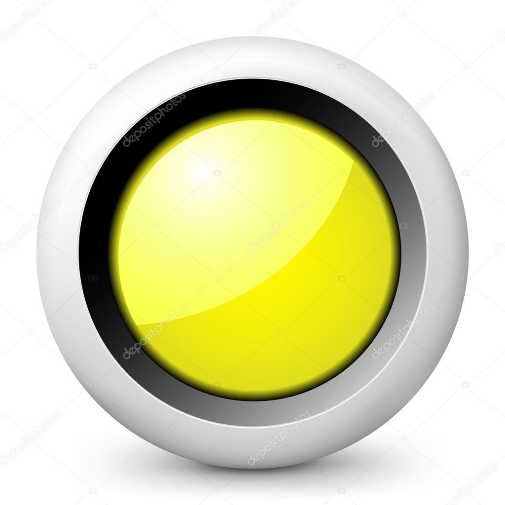 Vector glossy icon depicting yellow traffic light — Stock Vector ...