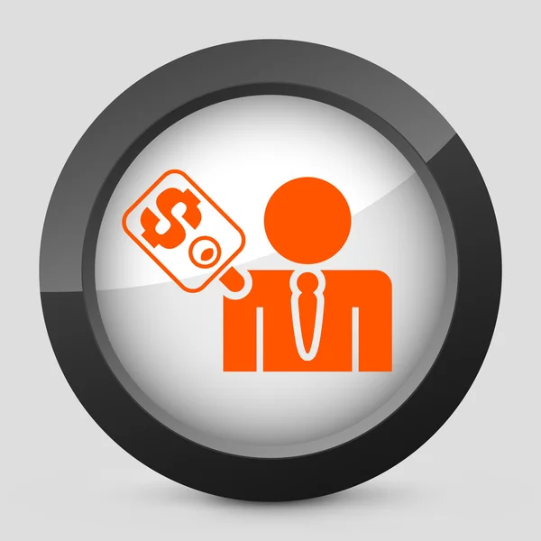 Vector illustration of a gray and orange icon depicting a restaurant ...