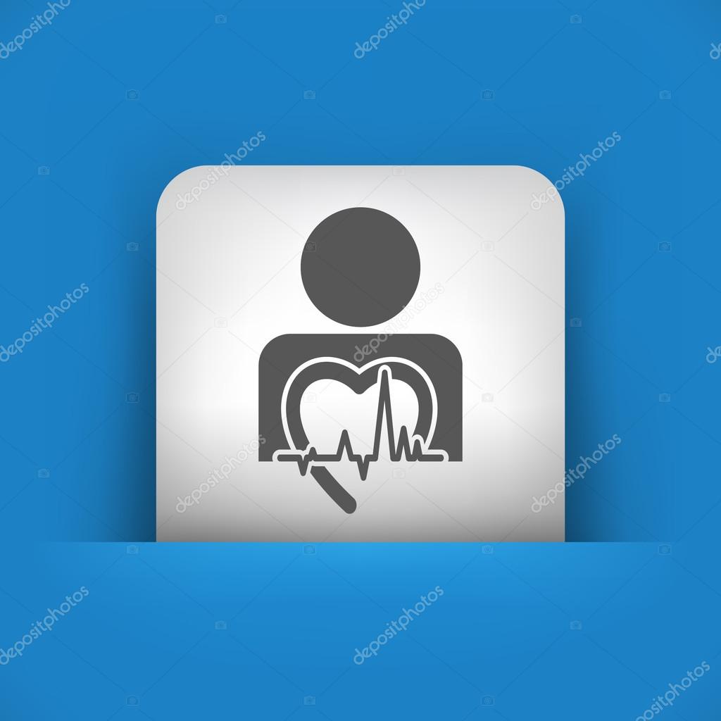 Blue and gray icon depicting cardiac patient Stock Vector Image by ...