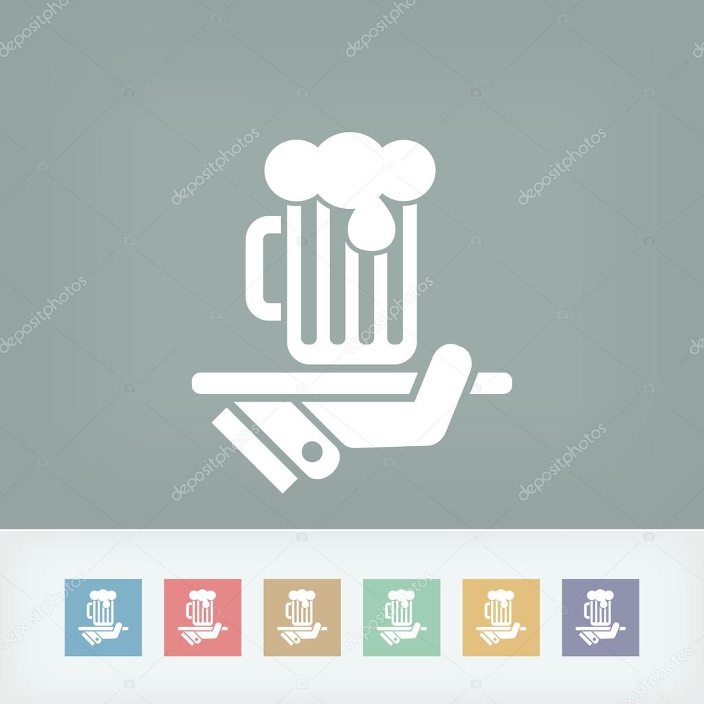 Waiter serving beer icon — Stock Vector © MyVector #43575103