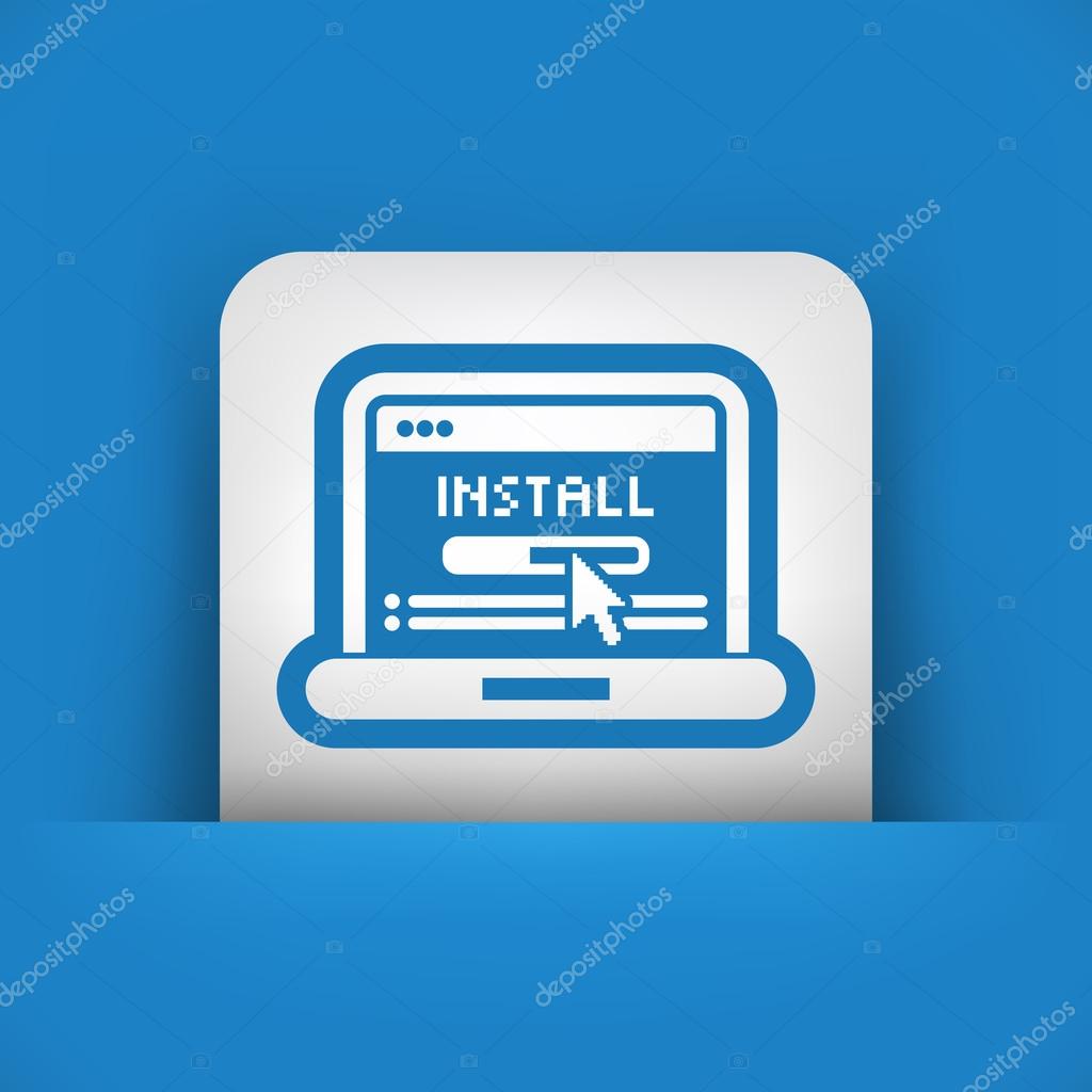 Pc install icon Stock Vector Image by ©MyVector #46064641