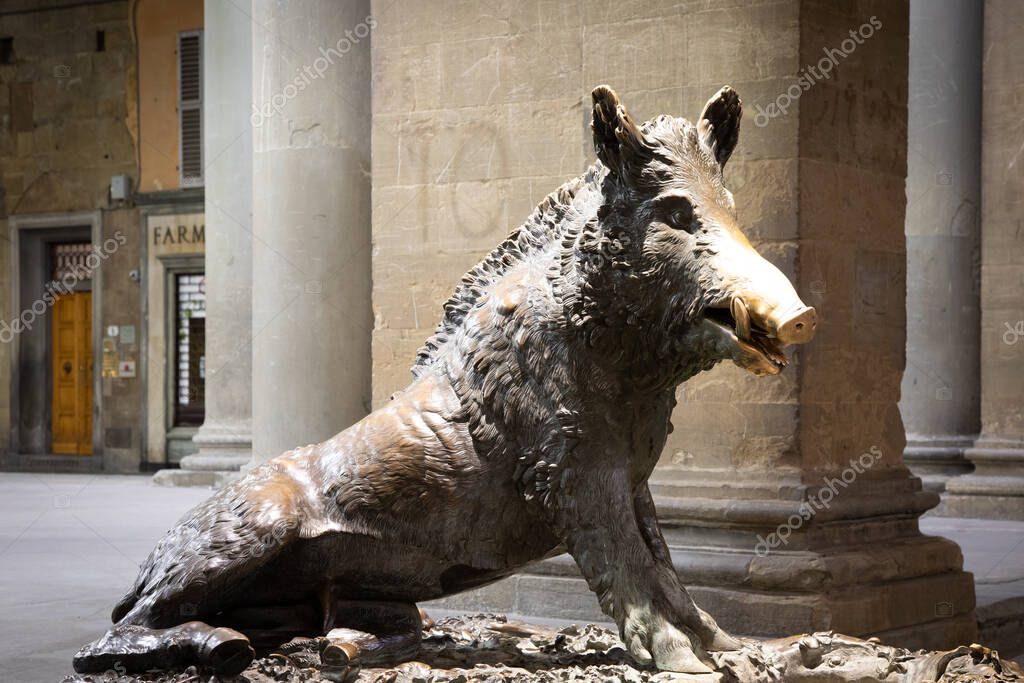 Florencia, Italia - Circa enero 2022: la antigua estatua de cerdo ...