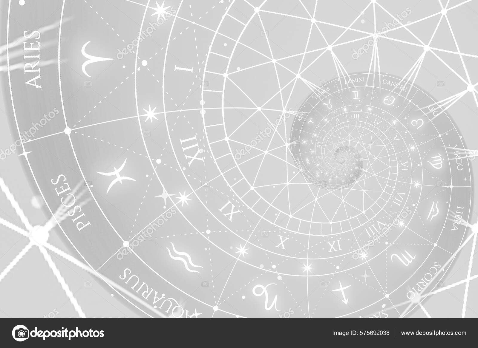 Astrologischer Hintergrund Mit Tierkreiszeichen Und Symbol Weiß – Stockfoto © perseomedusa ...