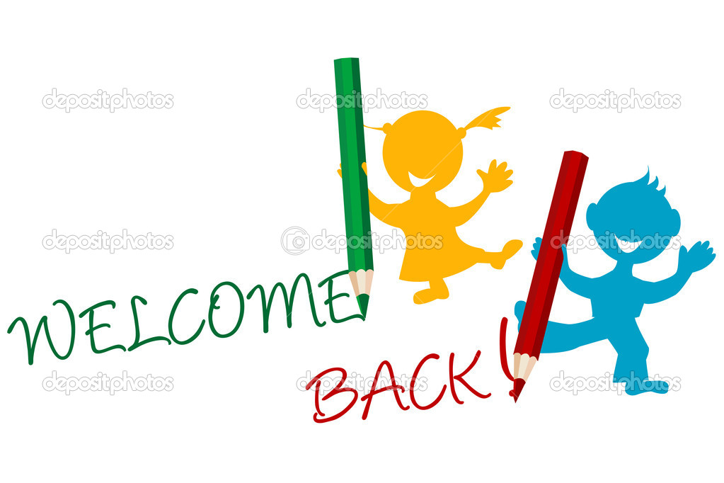 Welcome back announcement writting by kids Stock Illustration by ...