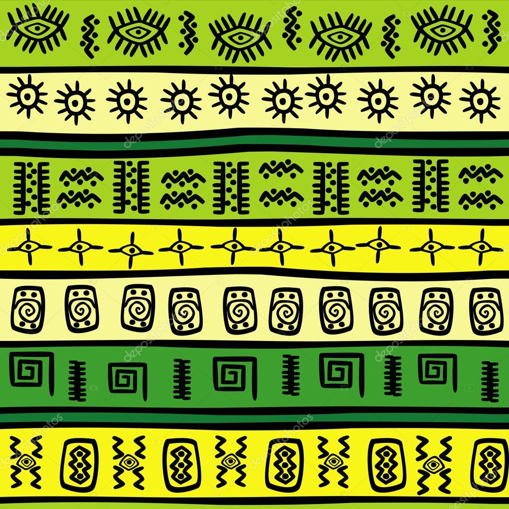 Green Tribal Patterns