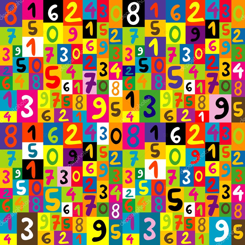Seamless pattern for kids with numbers Stock Photo by ©hibrida13 34499151