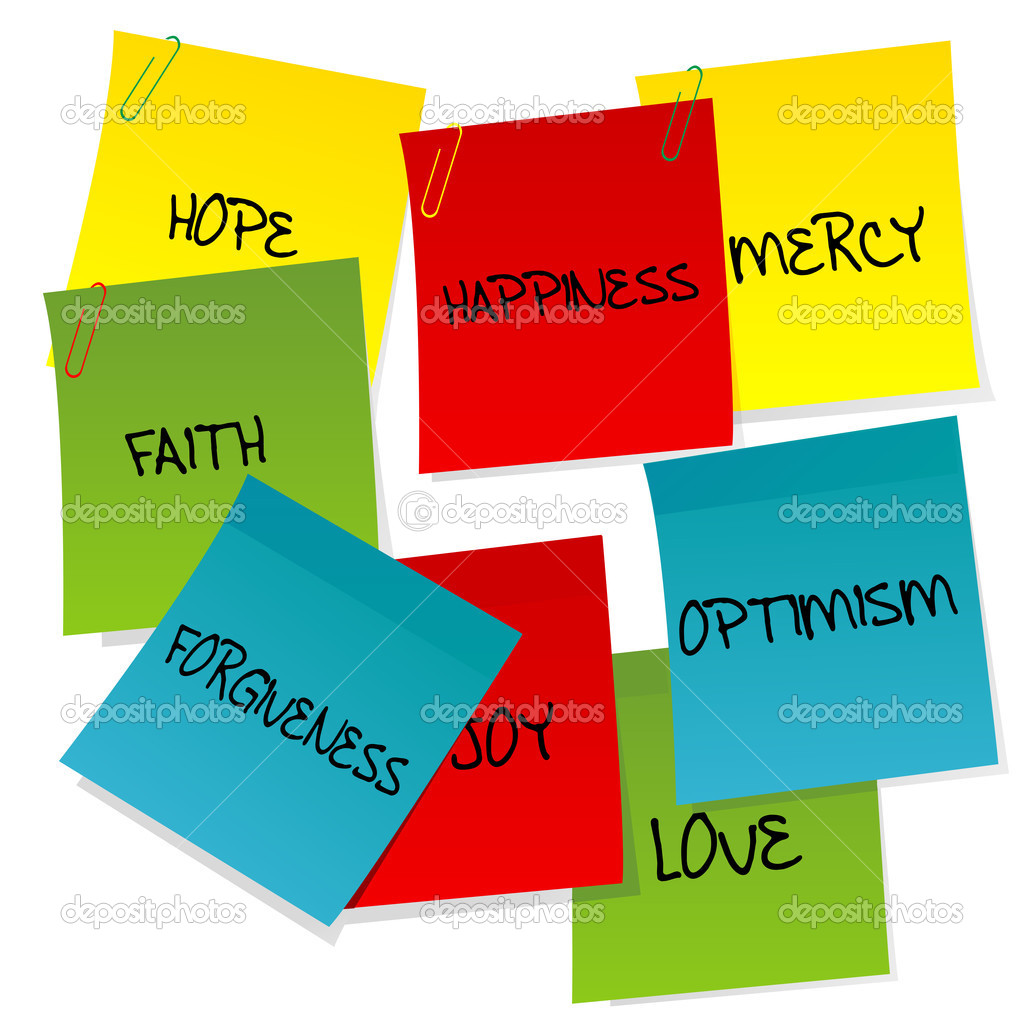 Notas en papel con palabras positivas — Foto de stock © hibrida13 #46290819