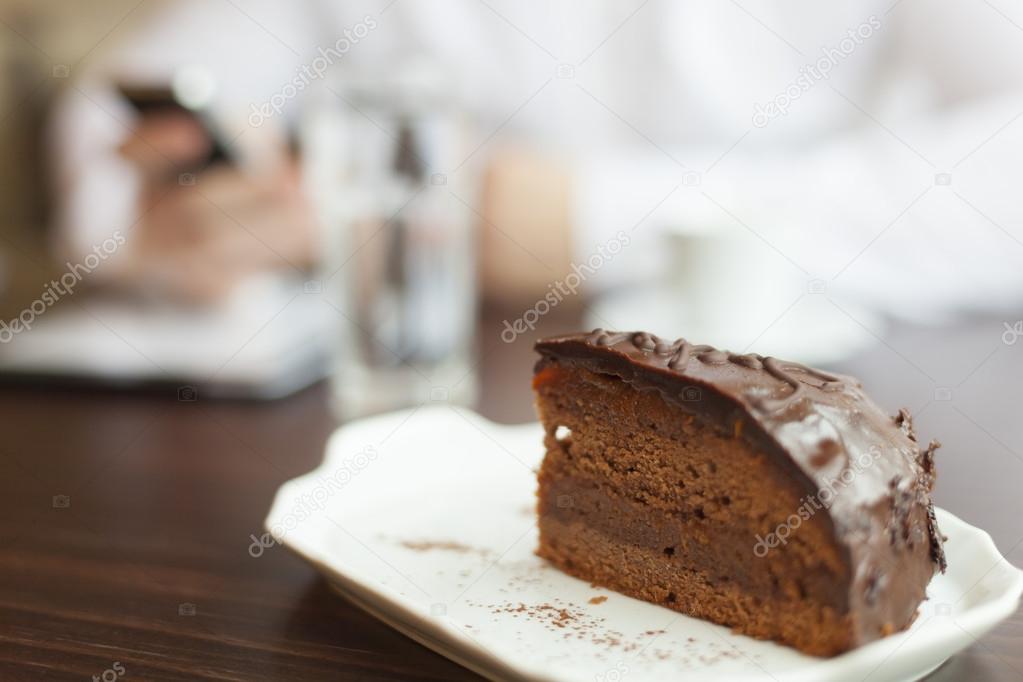 Cake and Coffee break in restorant — Stock Photo © adam_r #18902315
