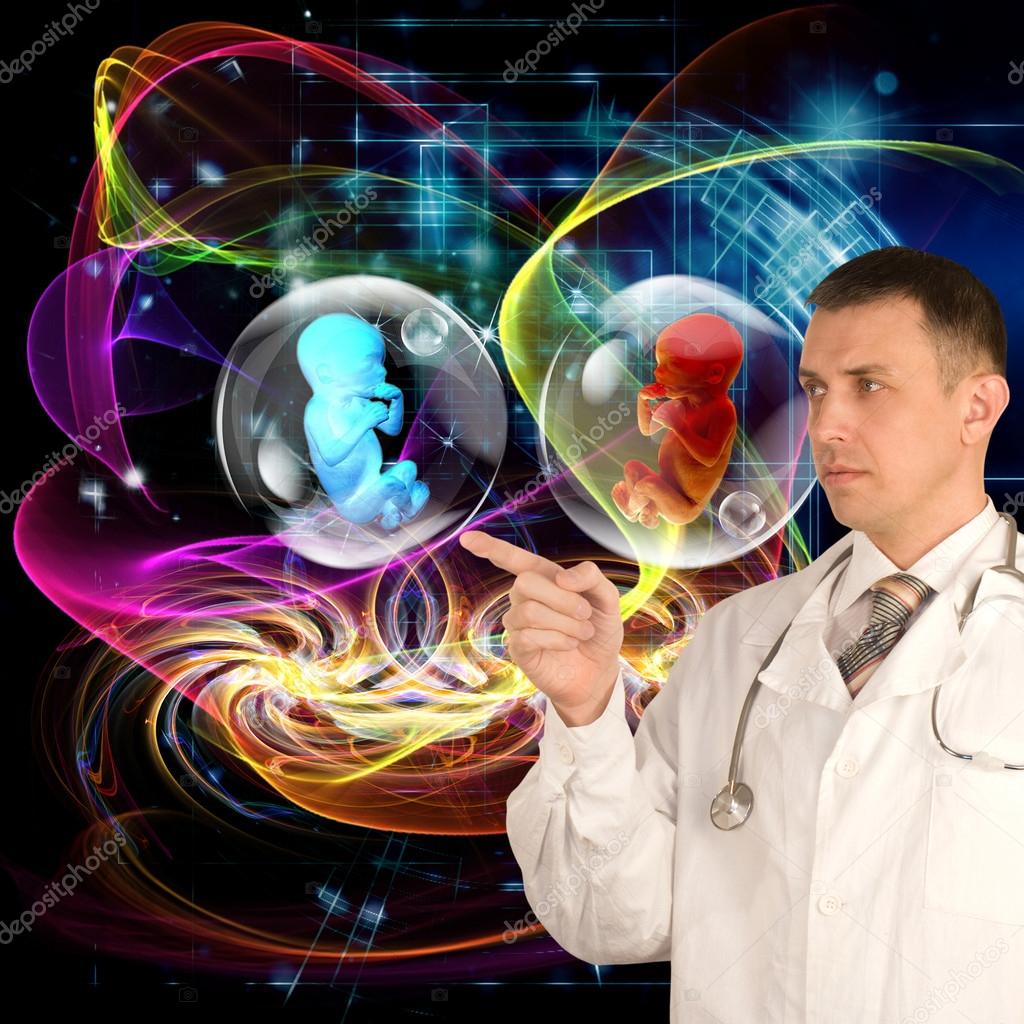 The cloning . Medical research in the genetics of the future Stock ...