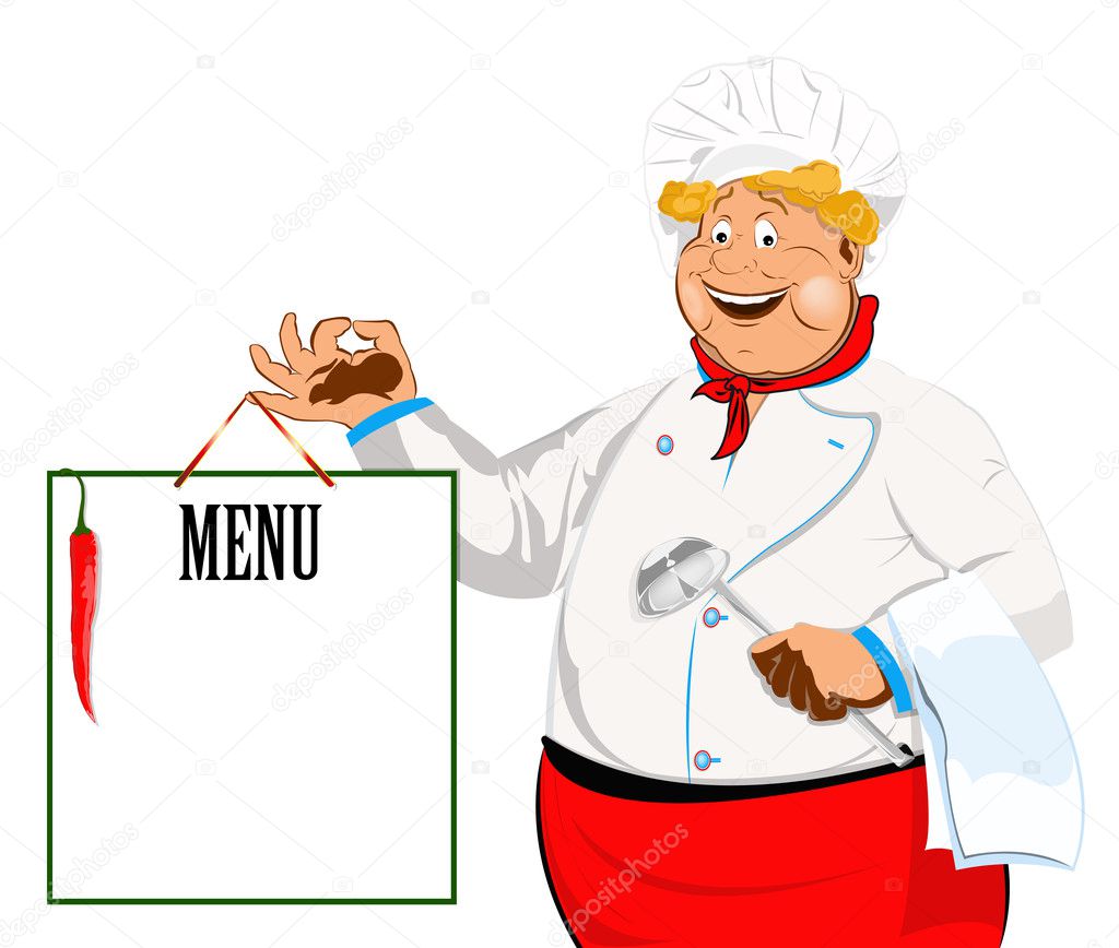Funny Chef and best food for Gourmet Stock Illustration by ©alex150770 ...