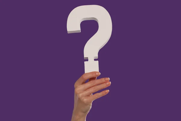 Female hand holding up a question mark from the left Stock Photo by ...