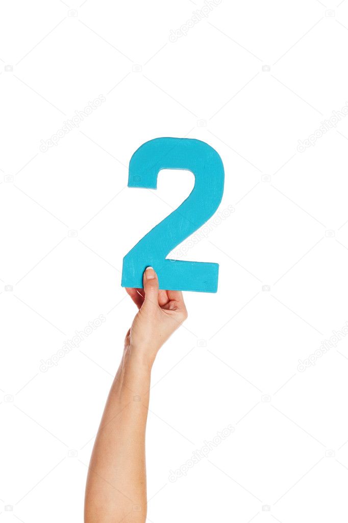 Hand holding up the number two from the bottom — Stock Photo ...