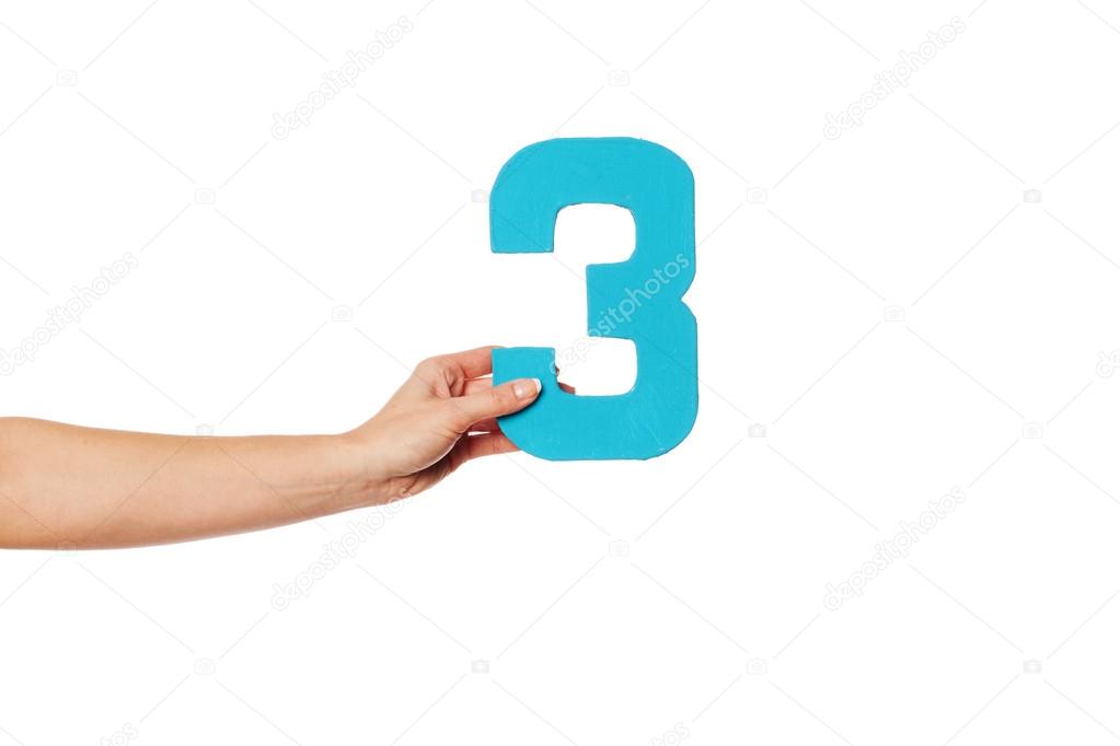 Hand holding up the number three from the left Stock Photo by ...