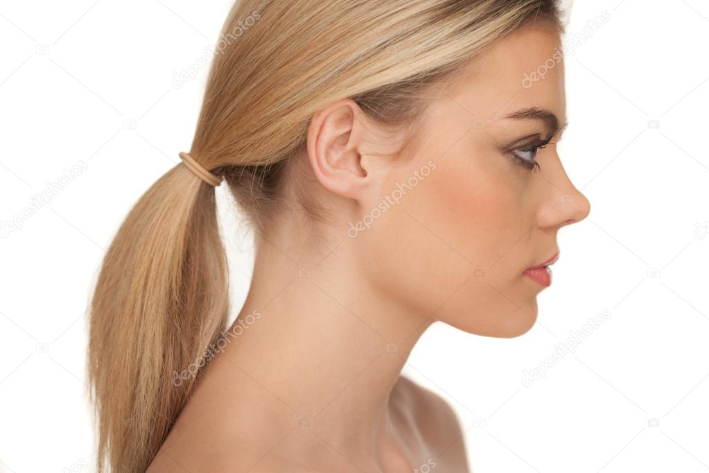 Girl Looking Down Profile