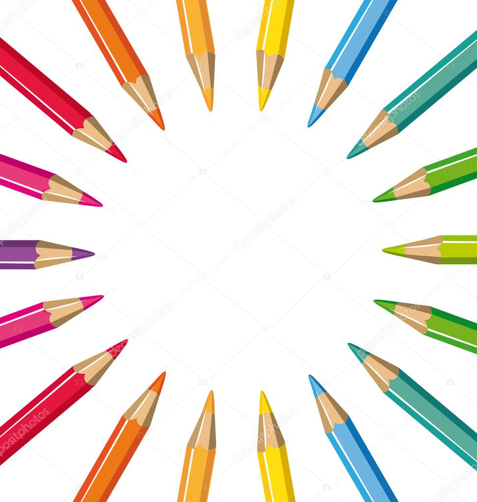 Roda de lápis coloridos. Fundo vetorial . — Vetor de Stock ... Roda de lápis coloridos. Fundo vetorial . — Vetor de Stock ...