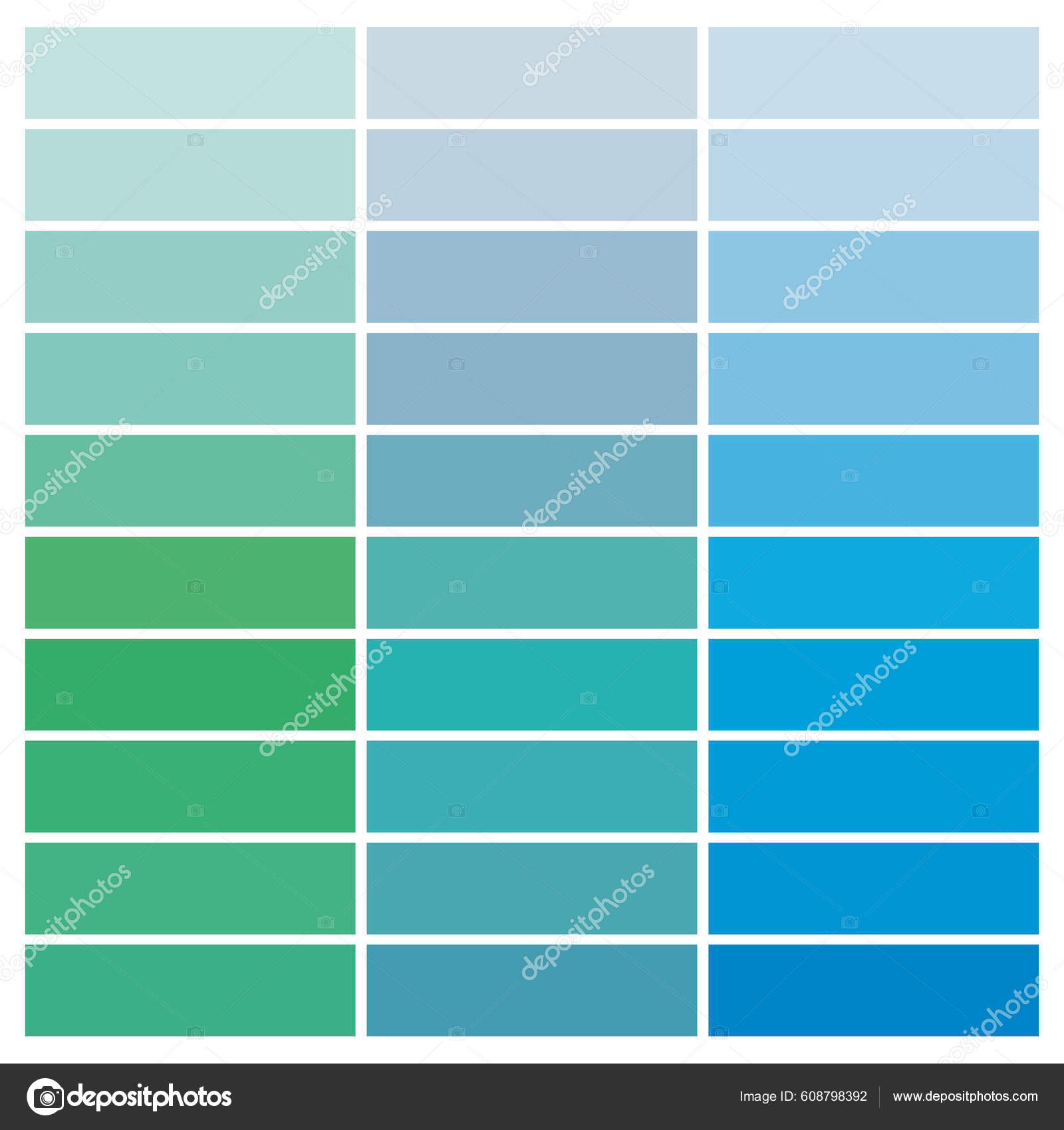 Échantillon Couleur Nuances Vert Bleu Illustration Vectorielle image ...