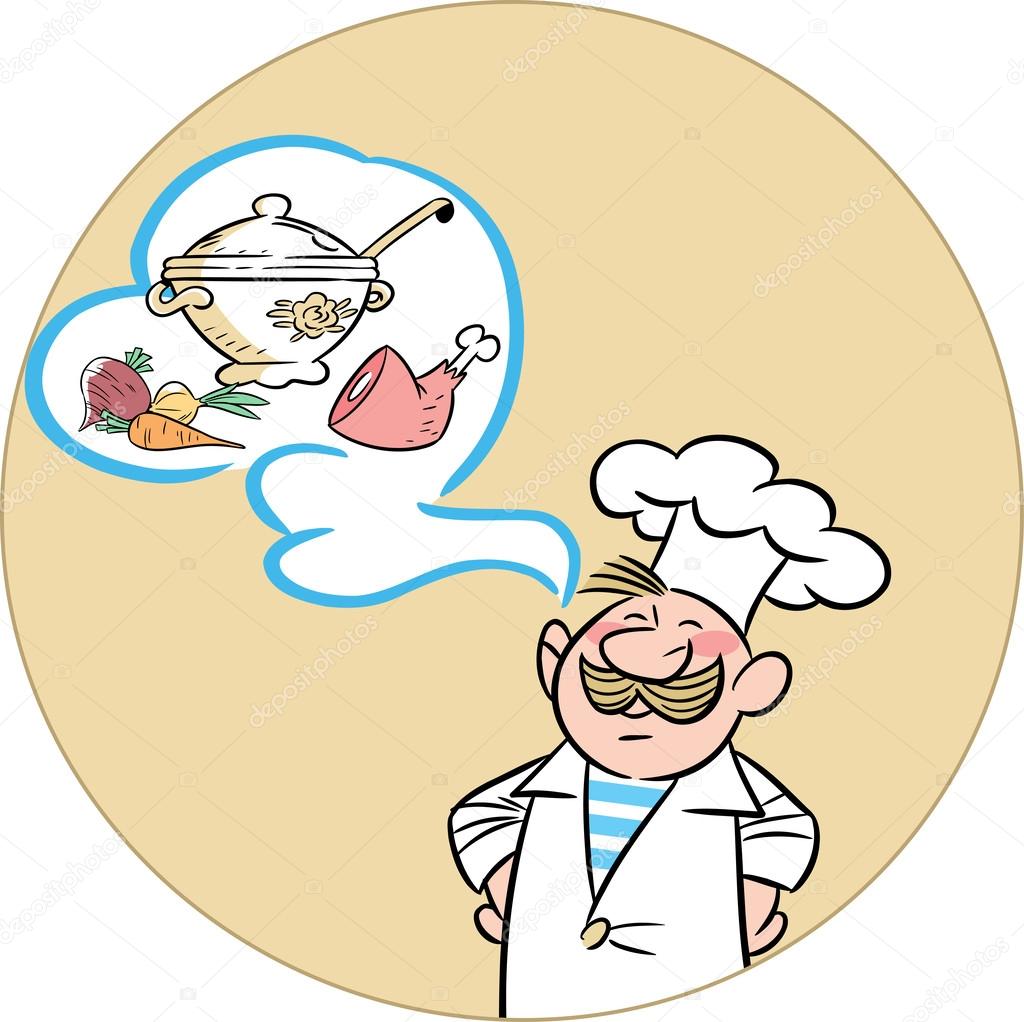 Funny cartoon cook Stock Vector by ©Verzhy 28624479