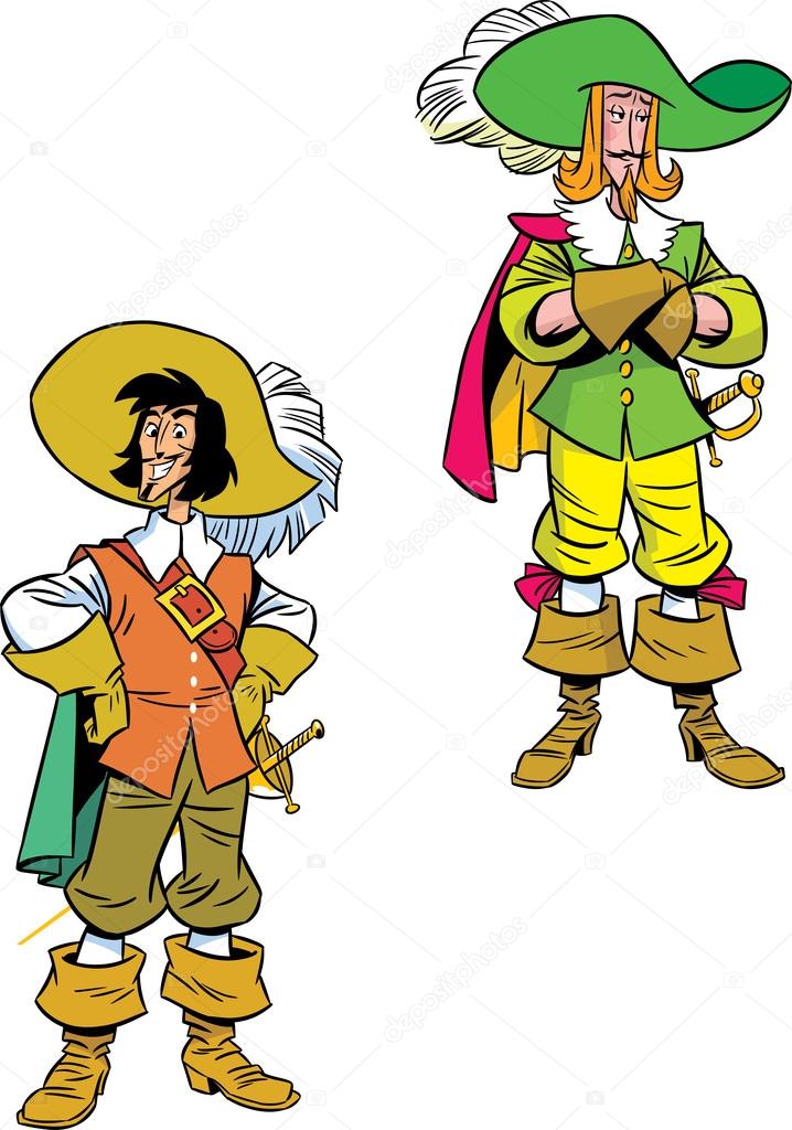 Two cartoon Musketeers — Stock Vector © Verzhy #46794461