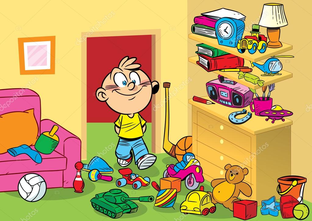 Habitación con juguetes — Vector de stock © Verzhy #48691733