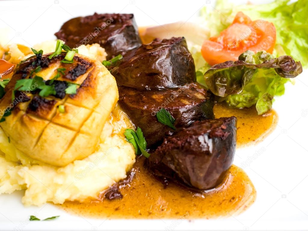 Des plats français traditionnels boudin noir — Photo #20272381