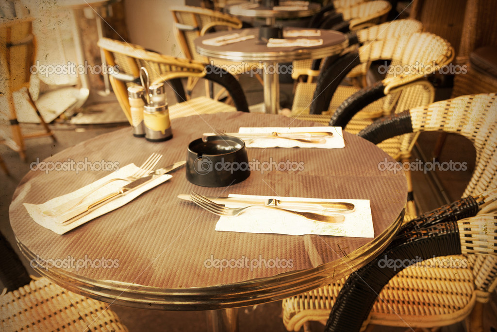 Old-fashioned Cafe terrace Stock Photo by ©ilolab 34913165