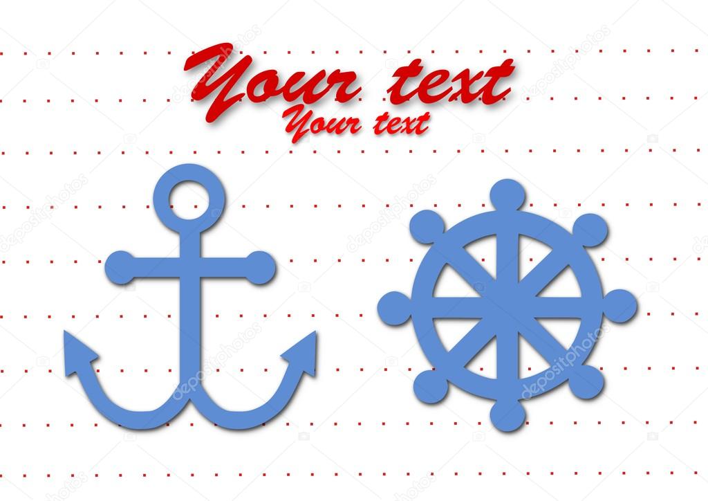 Timón y ancla símbolo simple. 2023