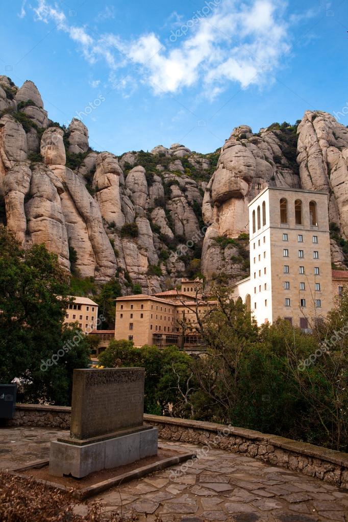 Barcelona, Spain, Monastery of Montserrat, the patriotic symbol and a ...